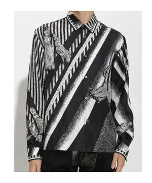 Versace Tassel-print Silk Shirt