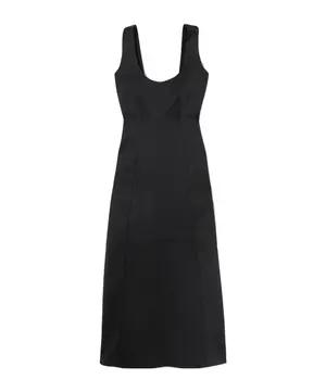 Proenza Schouler Isabelle Paneled Crepe Midi Dress - Black