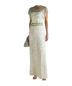Jenny Packham Embellished Organza Gown