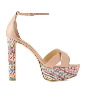 Jennifer Chamandi Leonardo 130 Leather Platform Slingback Sandals - No