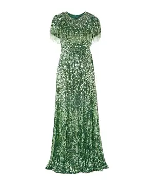 Jenny Packham Embellished Satin Gown - No