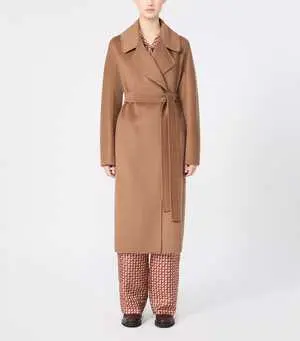 Max Mara Wool-cashmere-blend Wrap Coat - Beige
