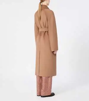 Max Mara Wool-cashmere-blend Wrap Coat - Beige