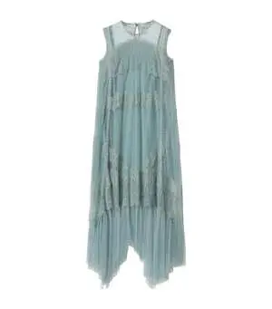 ALLSAINTS Lace Overlay Clara Dress - Blue
