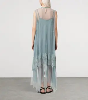 ALLSAINTS Lace Overlay Clara Dress - Blue