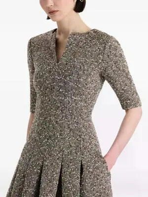 Oscar De La Renta Tweed Midi Dress