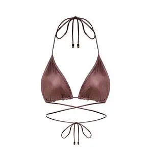 CHERINA BEACHWEAR LLC Coachella Top In Metallic Nude - Brown