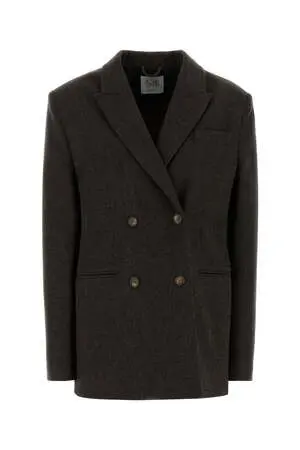 LE SULLY STUDIO Dark Stretch Wool Blend Blazer