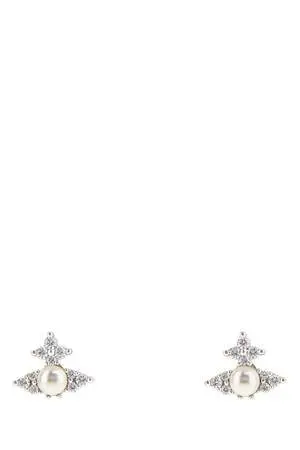 VIVIENNE WESTWOOD Embellished Metal Feodora Earrings - White