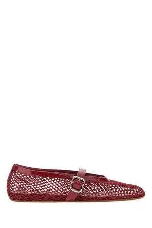 Alaïa Burgundy Mesh Ballerinas - Red