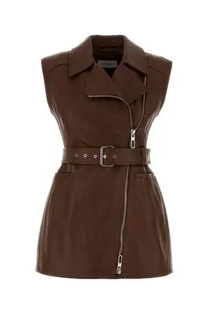 Sportmax Leather Vest - Brown