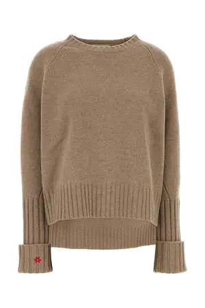 Tory Burch Wool Sweater With Floral Embroidery - Light Brown