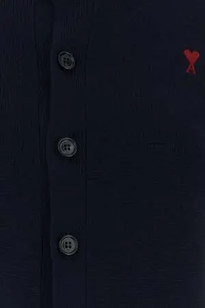 AMI Paris Navy Wool Cardigan