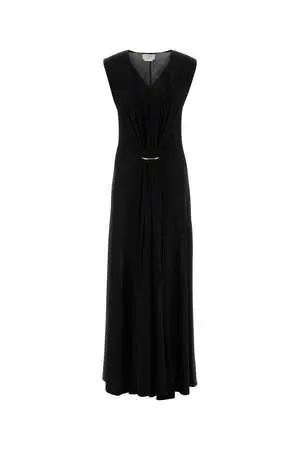 Sportmax Stretch Viscose Fervida Dress With Metal Detail - Black
