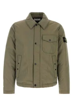 Stone Island Army Polyester Blend Down Jacket - Green