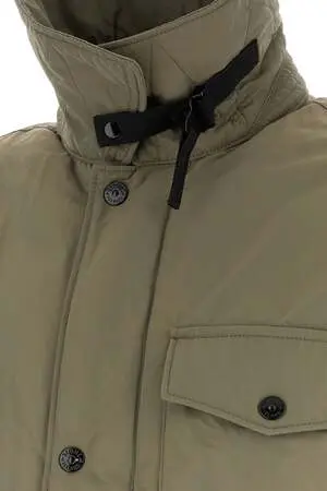 Stone Island Army Polyester Blend Down Jacket