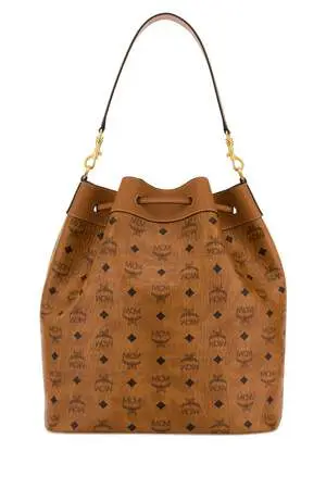 Mcm Visetos Print Canvas Dessau Bucket Bag