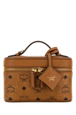Mcm Printed Canvas Aren Handbag - White