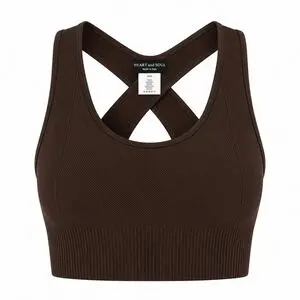 HEART AND SOUL Chocolate Axis Cross-back Activewear Crop Top