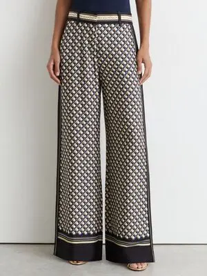 REISS Carmine Scarf-print Wide-leg Trousers