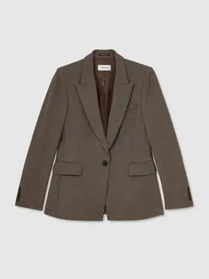 REISS Gabi Petite Puppytooth Single-breasted Suit Blazer