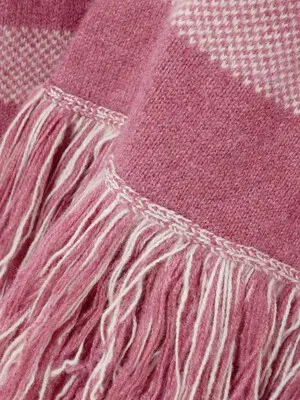 THE ELDER STATESMAN Belted Fringed Striped Cashmere Cardigan