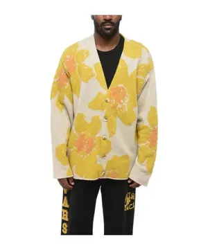 THE ELDER STATESMAN Floating Florals Cashmere Cardigan