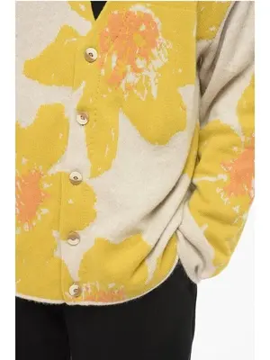 THE ELDER STATESMAN Floating Florals Cashmere Cardigan