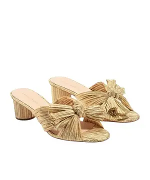 LOEFFLER RANDALL Emilia Pleated Knot Mules - Nude