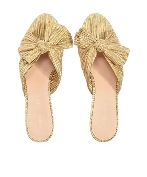 LOEFFLER RANDALL Emilia Pleated Knot Mules - Nude