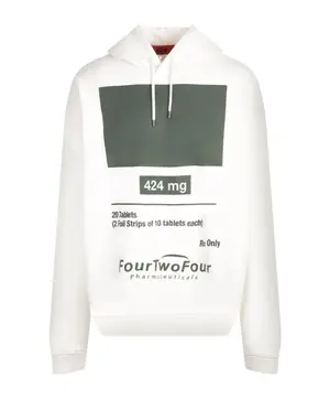 424 FAIRFAX Graphic-print Cotton Hoodie - White