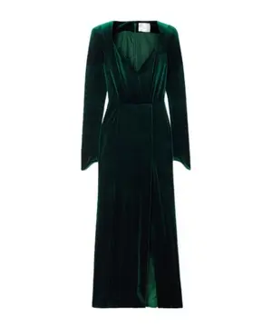 Galvan Stretch-velvet Gown - Green