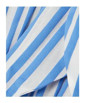 Johanna Ortiz Belted Striped Cotton-voile Midi Dress