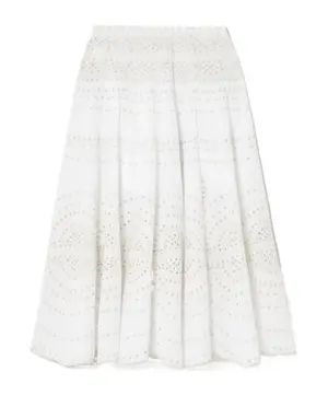Charo Ruiz Ibiza Anglaise Cotton-blend Midi Skirt - No