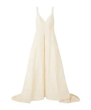 EMILIA WICKSTEAD Pleated Seersucker Gown - No