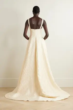 EMILIA WICKSTEAD Pleated Seersucker Gown