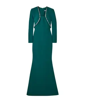SAFIYAA LONDON Crystal-embellished Stretch-crepe Gown - No