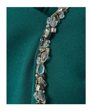 SAFIYAA LONDON Crystal-embellished Stretch-crepe Gown