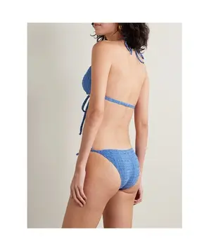 Lisa Marie Fernandez Striped Seersucker Triangle Bikini