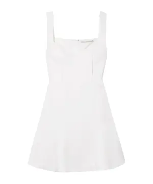EMILIA WICKSTEAD Printed Wool Crepe Dress - White