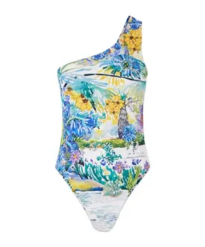 MARY KATRANTZOU One-shoulder Printed Swimsuit - No