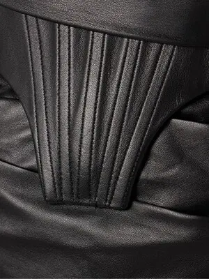 Alex Perry Strapless Ruched Leather Dress