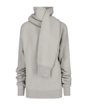 Calvin Klein Detailed Knitted Jumper With Scarf - No