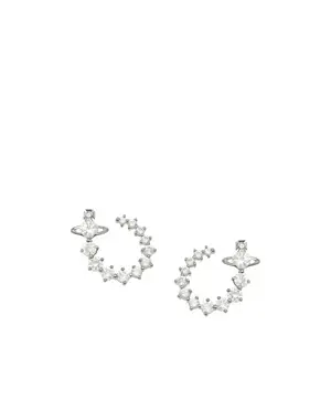 VIVIENNE WESTWOOD Crystal Hoop Earrings - Silver