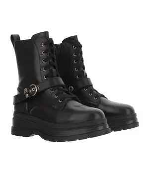 Pinko Buckled Lace-up Combat Boots