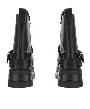 Pinko Buckled Lace-up Combat Boots