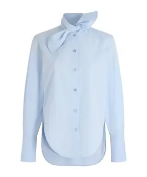 PATOU Bow-collar Blouse - Light Blue