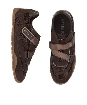 Pinko Sequin-embellished Touch-strap Sneakers - No