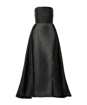 Solace Strapless Pleated Gown - Black