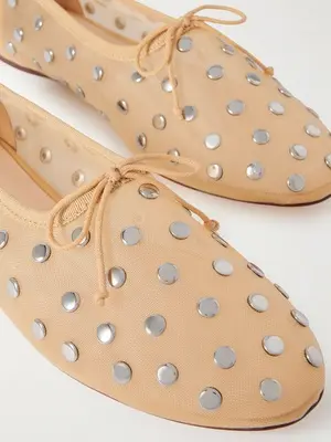 LOEFFLER RANDALL Embellished Mesh Ballet Flats